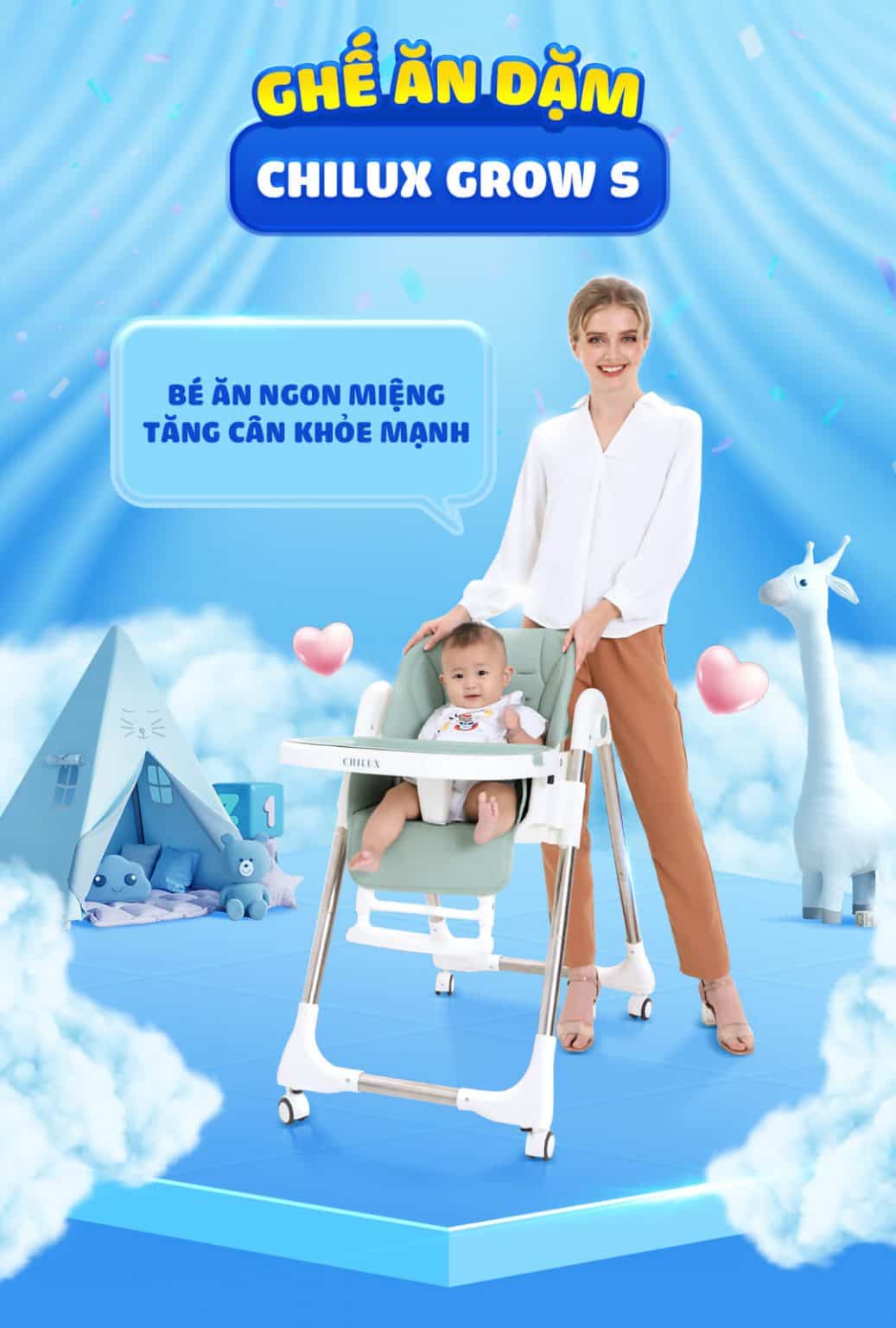 Ghế Ăn Dặm Đa Năng Chilux Grow S An Toàn - Tiện Ích | Chilux®